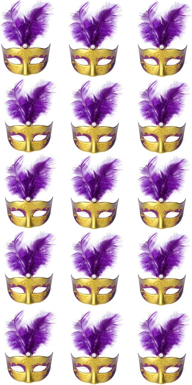 ECOSCO Mini Masquerade Masks Party Decorations 15pcs Pack Supper Small ...