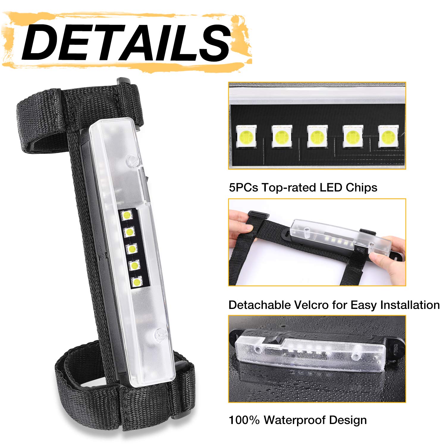 Snapklik.com : Niking Auto Universal Roll Bar LED Dome Light Utility ...