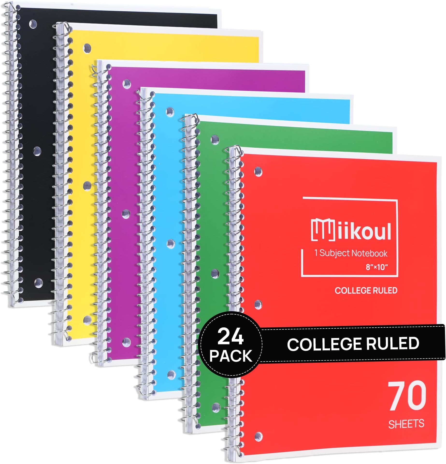 Amazon.com : VEEBOOST Spiral Notebook, Ruled Notebooks, 70 Sheets ...