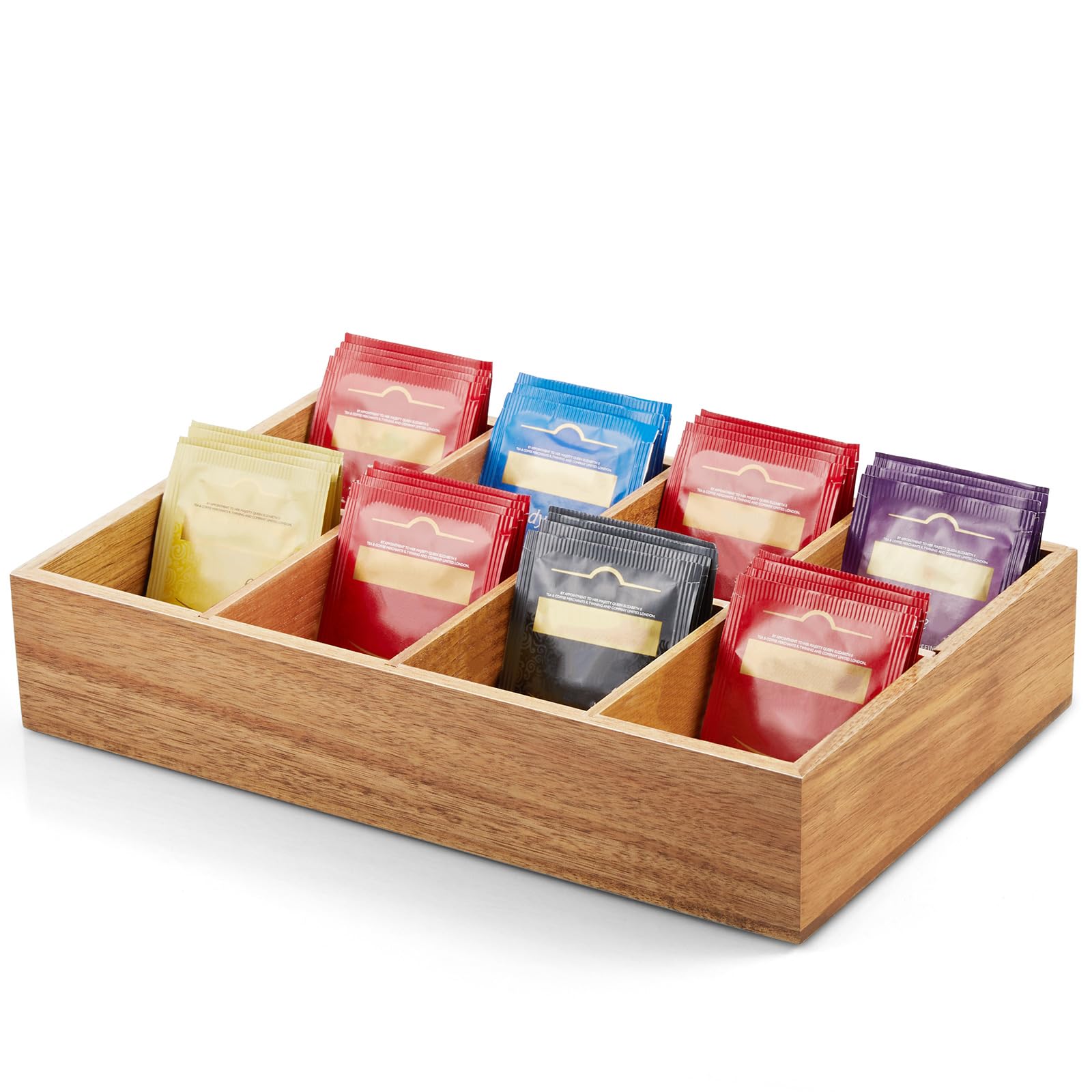 Amazon.com: DRASTAR Tea Bag Organizer, Acacia Wooden Tea Bag Holder ...