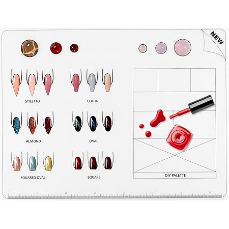 Amazon.com: Beaupretty Acrylic Nail Training Mat, Manicure Art Practice ...