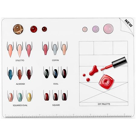 Amazon.com: Beaupretty Acrylic Nail Training Mat, Manicure Art Practice ...