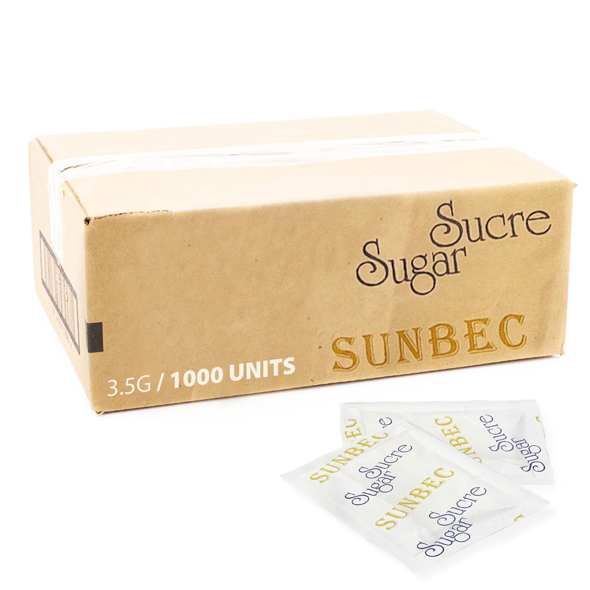 SUNBEC Individual Sugar Packets, 1000 Count (3.5kg) – Single Serve ...