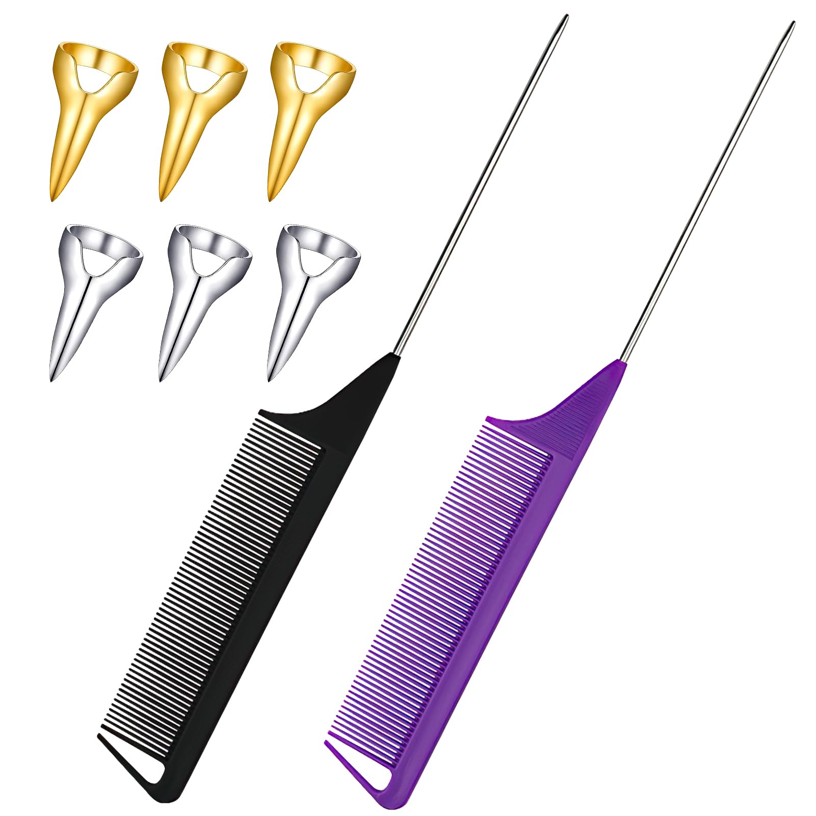 Hair Braiding Tools For Women: 8 Pcs Hair Parting Tool Set with 2 Tail ...