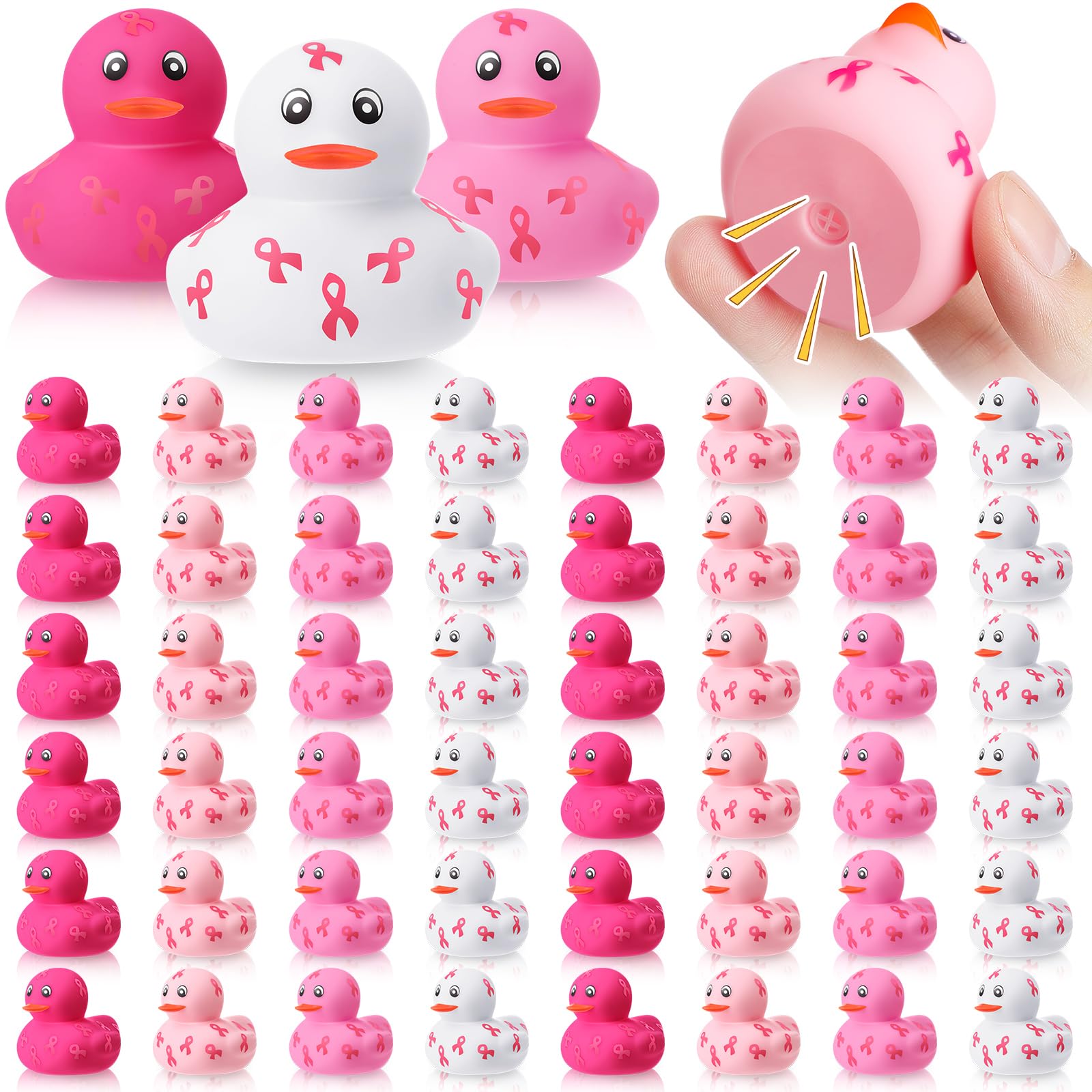 Snapklik.com : 24 Pcs Pink Ribbon Rubber Duck Breast Cancer Gifts 2 ...