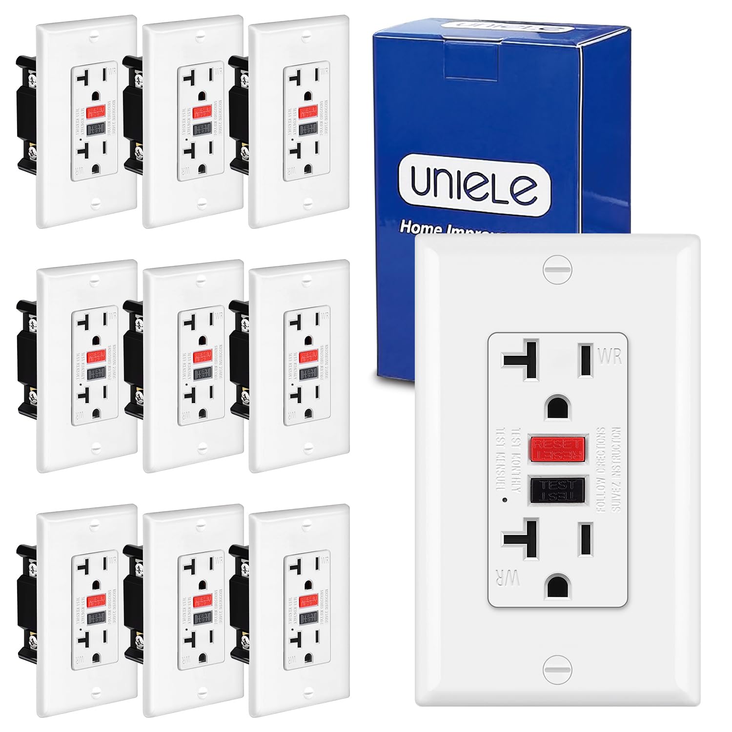 Snapklik.com : (10 Pack) 20 Amp WR GFCI Receptacle Outlet, Outdoor ...