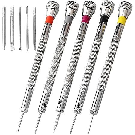 5 Pcs Precision Screwdriver Set Watchmakers Screwdrivers Reversible ...