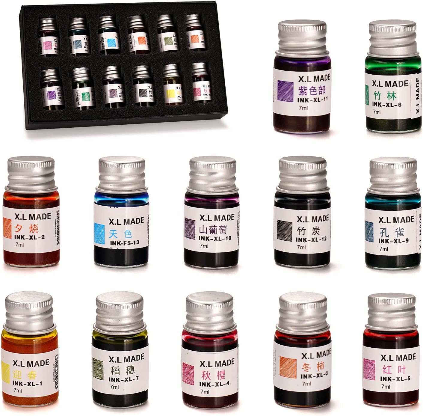 Amazon.com: AOMAYLL Drawing Inks,Calligraphy Inks, 12 Colorful Dip Pen ...