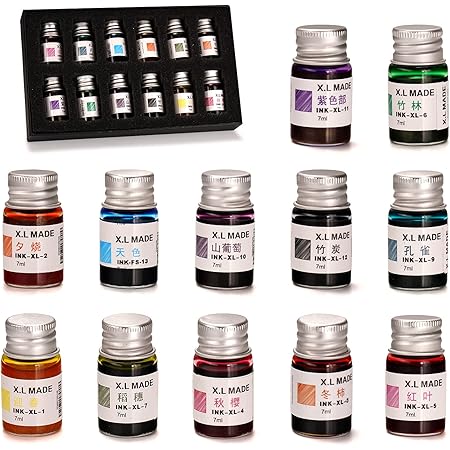 Amazon.com : AOMAYLL Drawing Inks,Calligraphy Inks, 12 Colorful Dip Pen ...