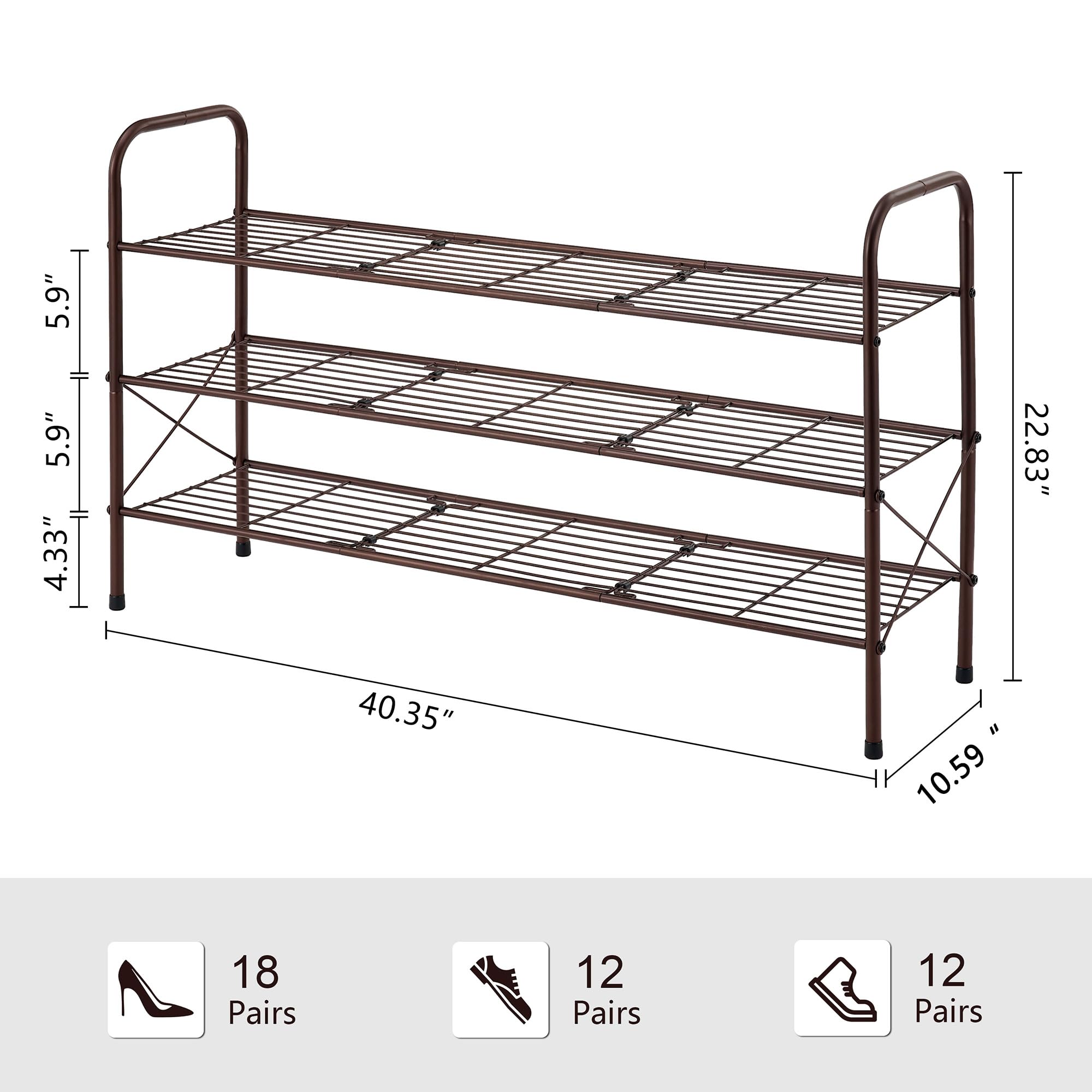 Snapklik.com : 3 Tier Mesh Style Shoe Rack, Entryway Shoe Shelf, Shoe ...