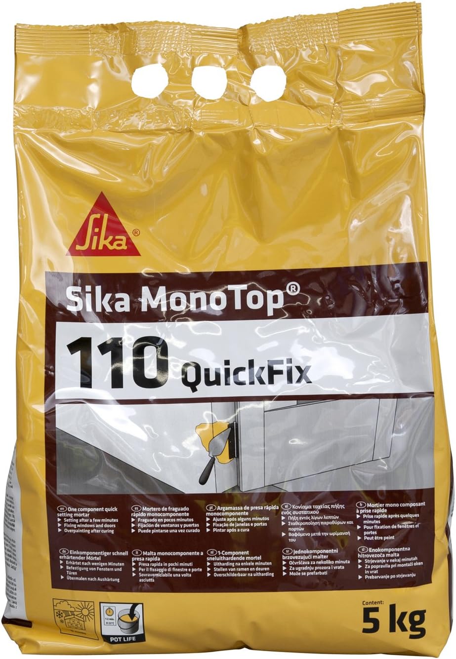Sika MonoTop-110 Quickfix Quick Setting Mortar 5kg Grey : Amazon.co.uk ...