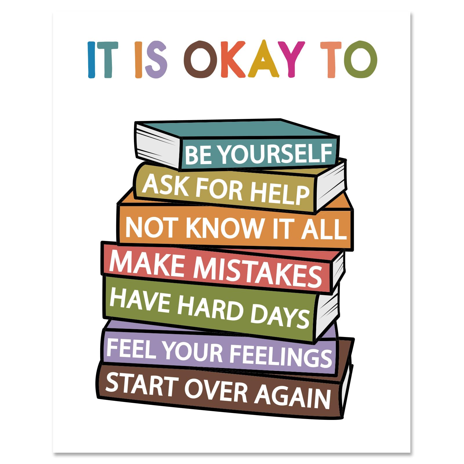 arricraft 1 Pc Mental Health Wall Posters, Boho Classroom Book Decor ...