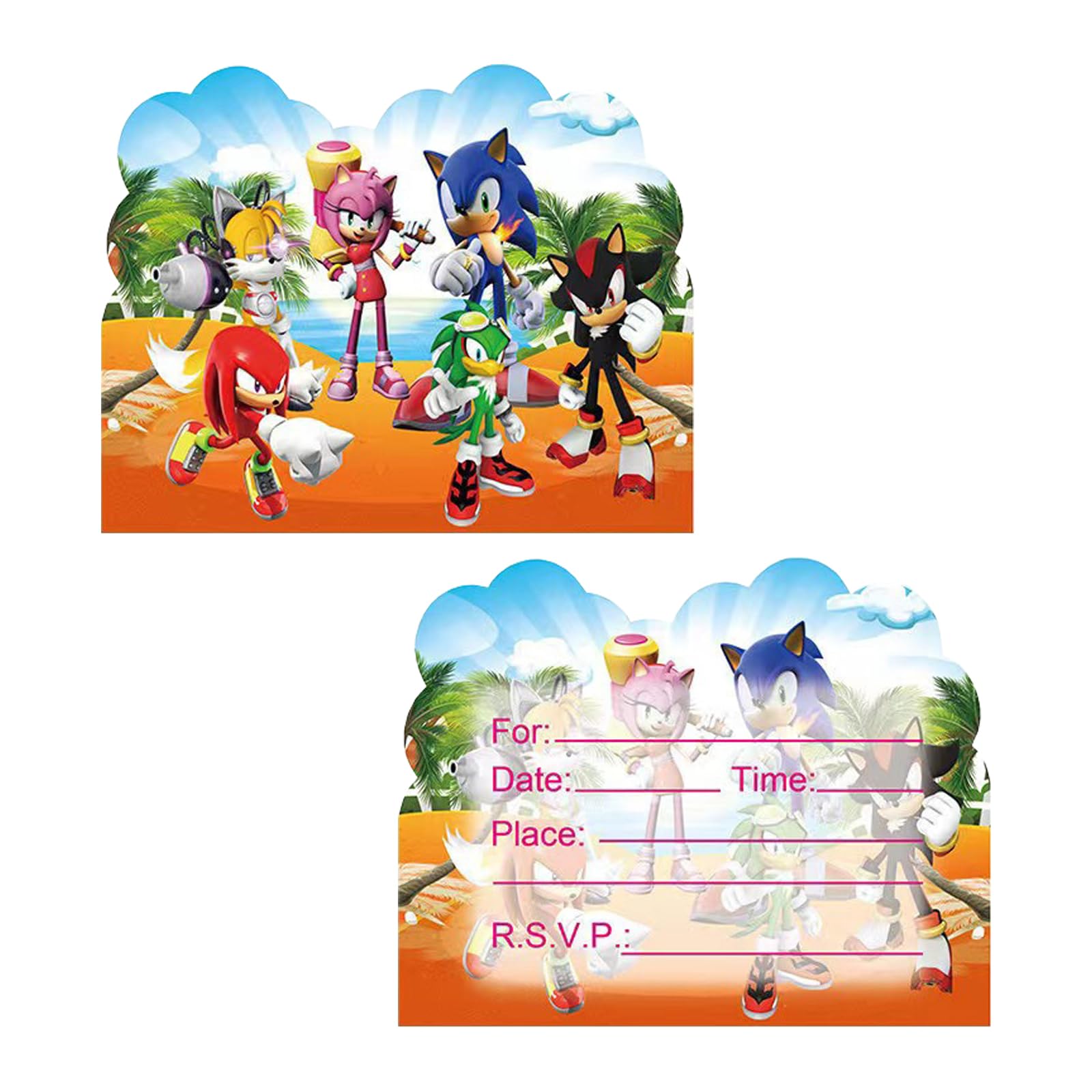 20 PCS Cartoon character Invitation Card EFOT-Cartoon Kids Birthday ...