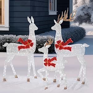 Amazon.com: LED Deer Family with Twinkle Lights, Set of 3 : Patio, Lawn ...