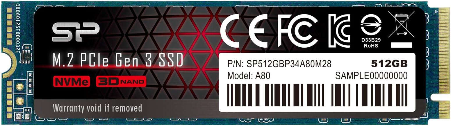 Amazon.com: Silicon Power SSD 512GB 3D NAND M.2 2280 PCIe 3.0x4 NVMe1.3 ...