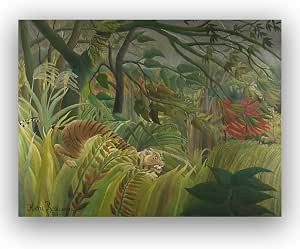 Amazon.com: Yomcut Henri Rousseau Wall Art - Tiger in A Tropical Storm ...