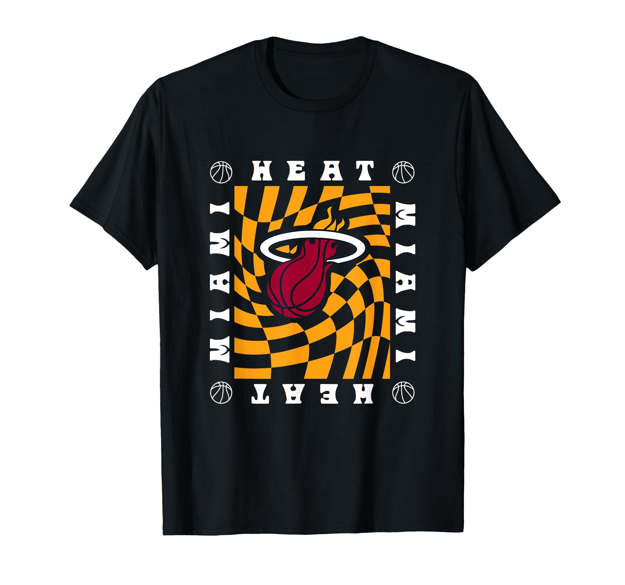 Amazon.com: NBA Miami Heat Retro Checkerboard Wave T-Shirt : Clothing ...