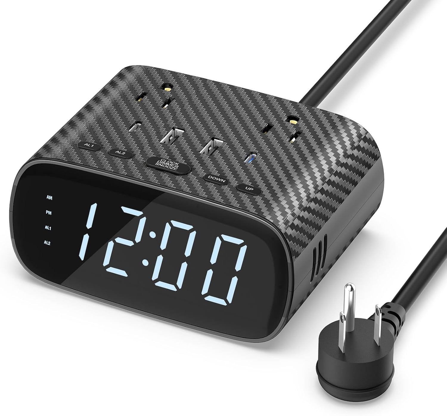 Amazon.com: Dual Alarm Clock with Desk Charging Station with 2 USB C, 2 ...