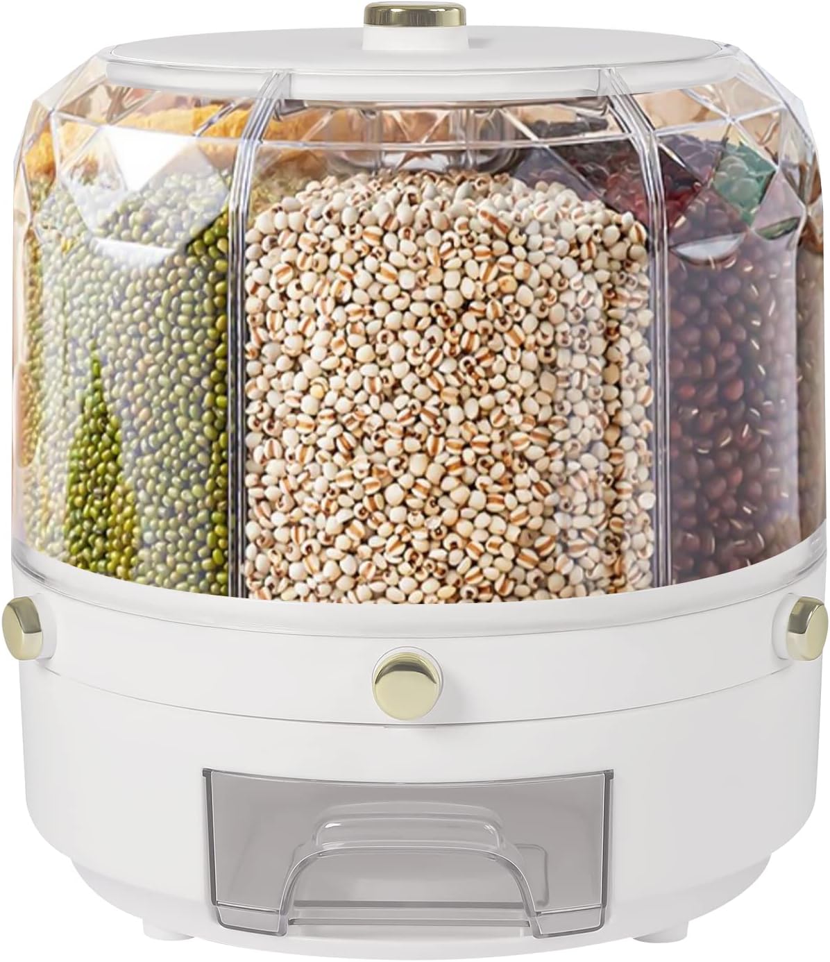 Amazon.com: Ageanbri Grain Storage Container Dispenser, 6 Grids rice ...