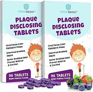 Fresh Knight Plaque Disclosing Tablets for Teeth, 96 Count, Dental ...