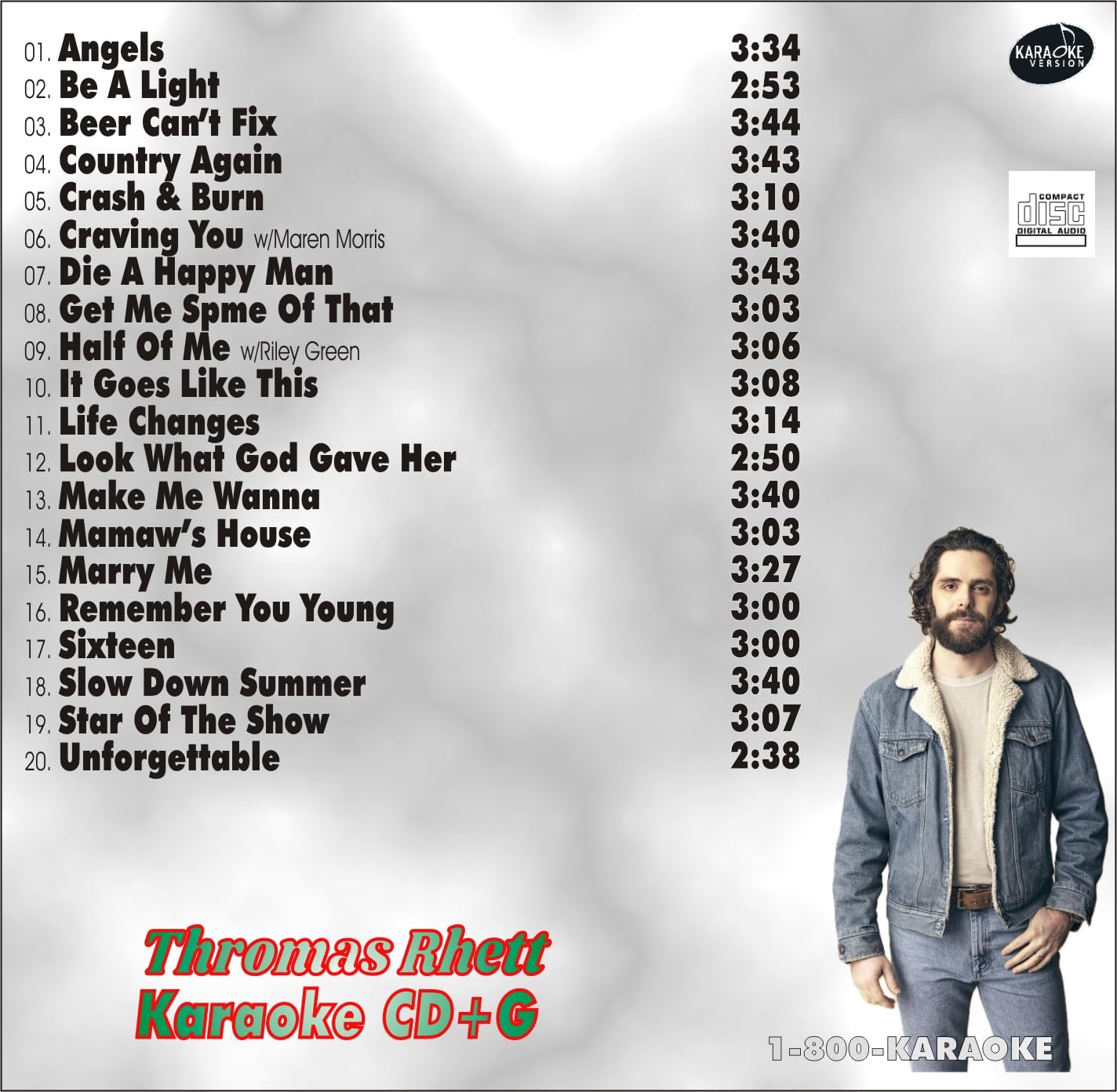Thomas Rhett, Various, None - CUSTOM KARAOKE THOMAS RHETT 20 SONG cdg ...