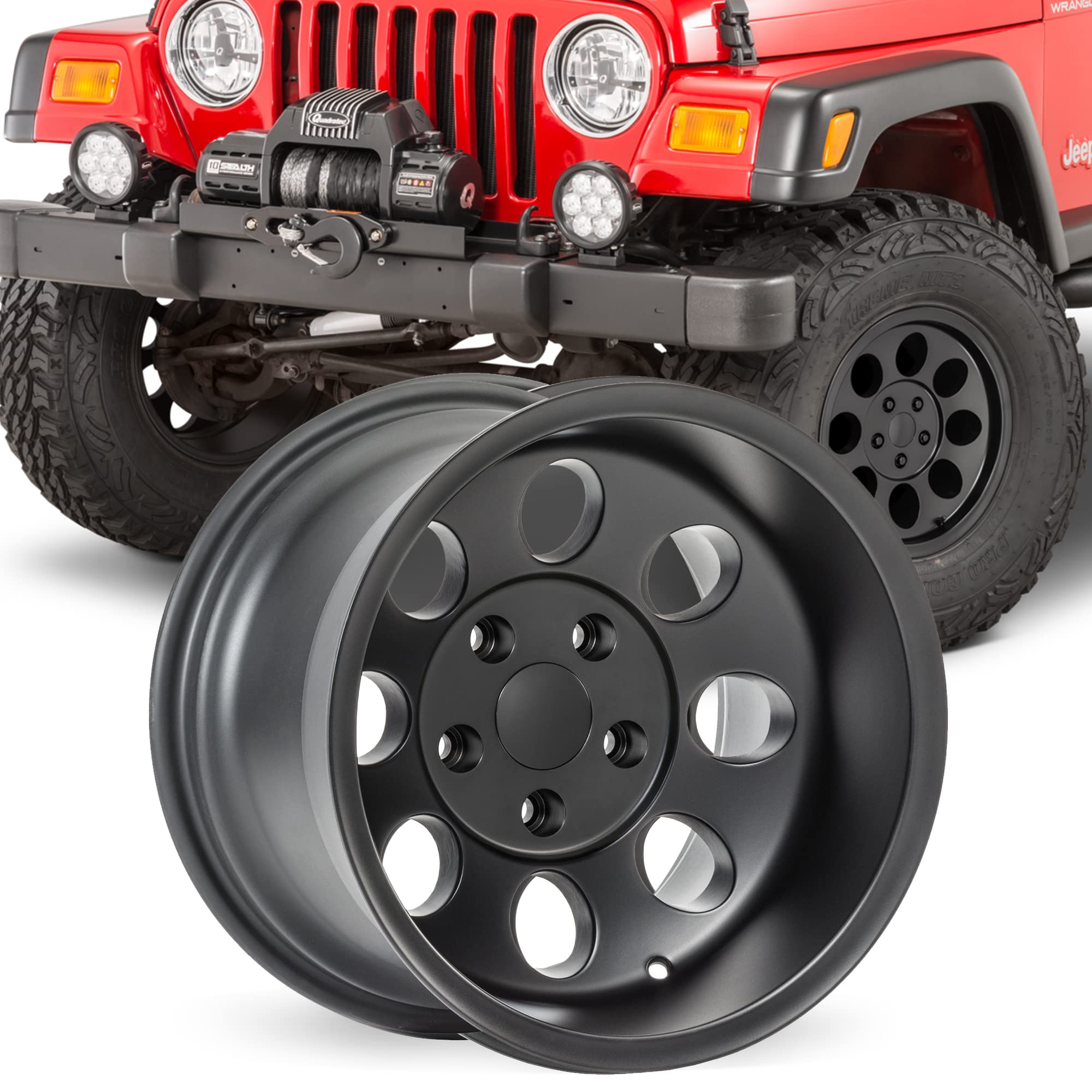 Quadratec Rubicon Xtreme 15" Alloy Wheel, Satin Black - 5x4.5 Bolt ...