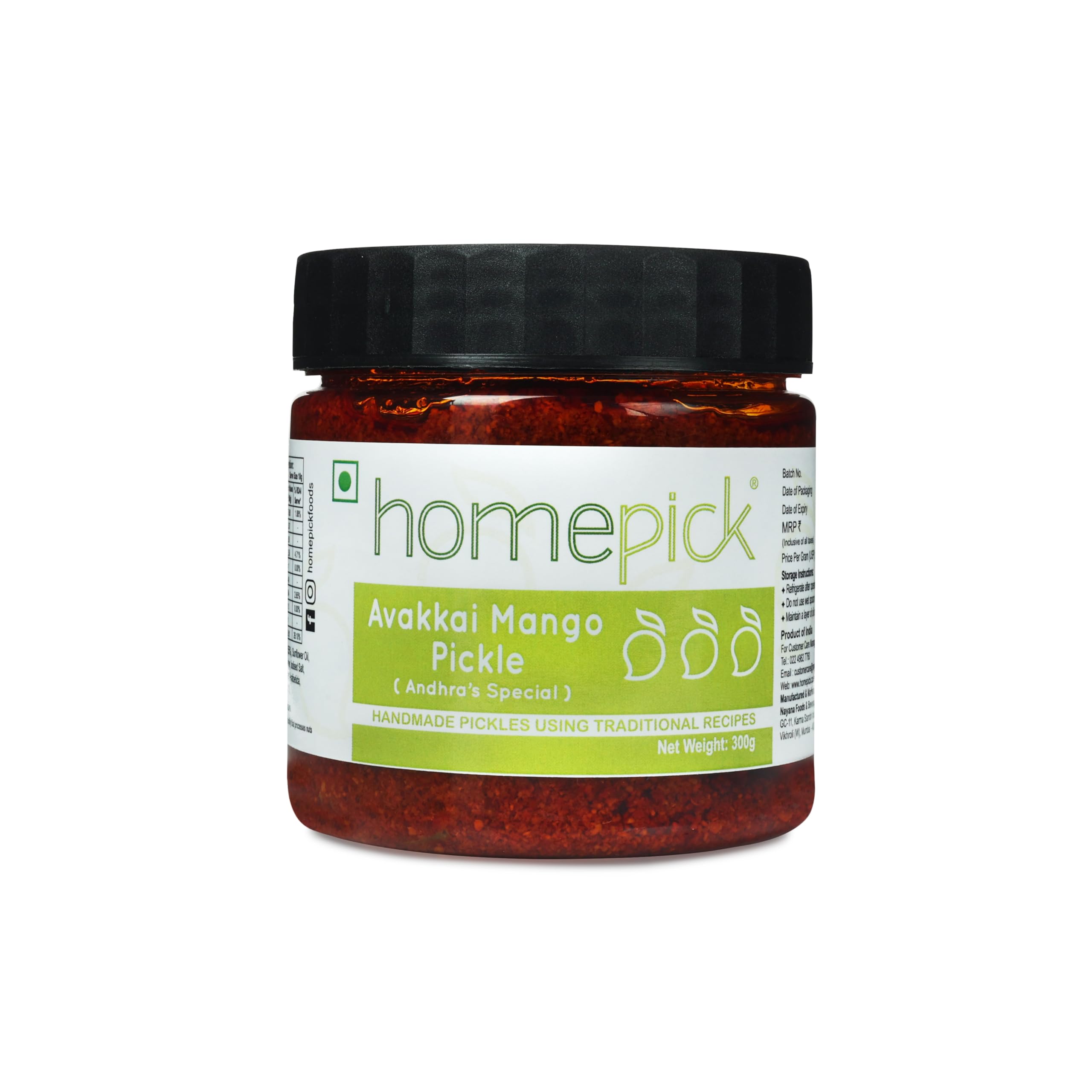 Homepick Avakkai Mango Pickle 300g - Andhra's Avakaya Manago : Amazon ...