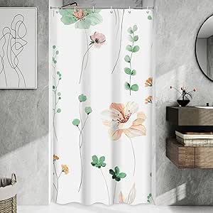 Amazon.com: WITHLOC Waterproof Shower Curtain Set with Hooks - Watercolor Sage Green Floral ...