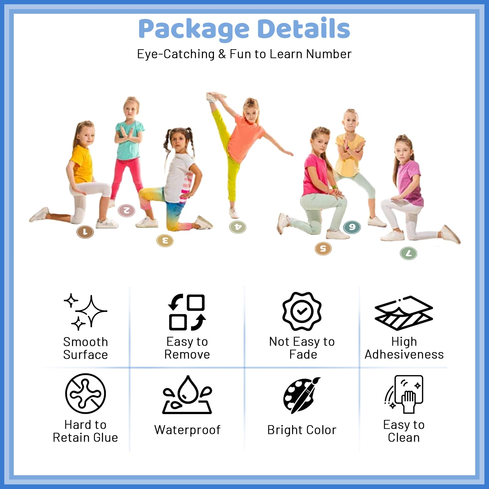 Snapklik.com : 54PCS Line Up Spots For Classroom Floor, 4" Number ...