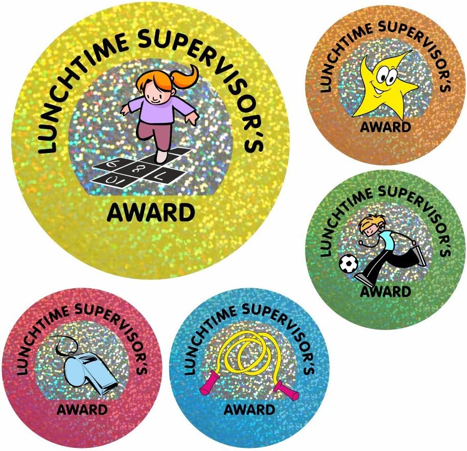 School Stickers Sparkly Lunchtime Supervisors Award Stickers : Amazon ...