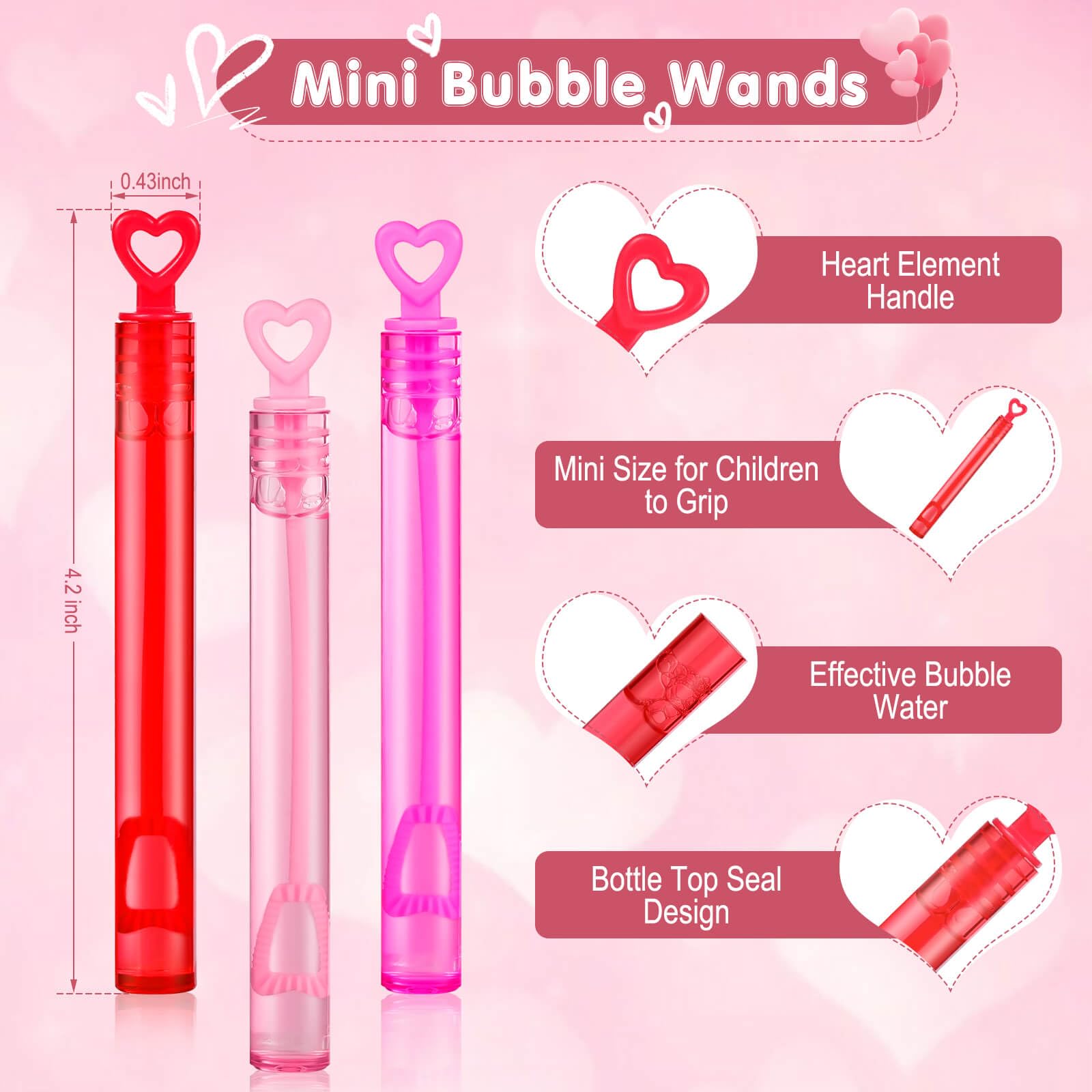 Snapklik.com : Valentines Mini Bubble Wands Party Favors For Kids ...