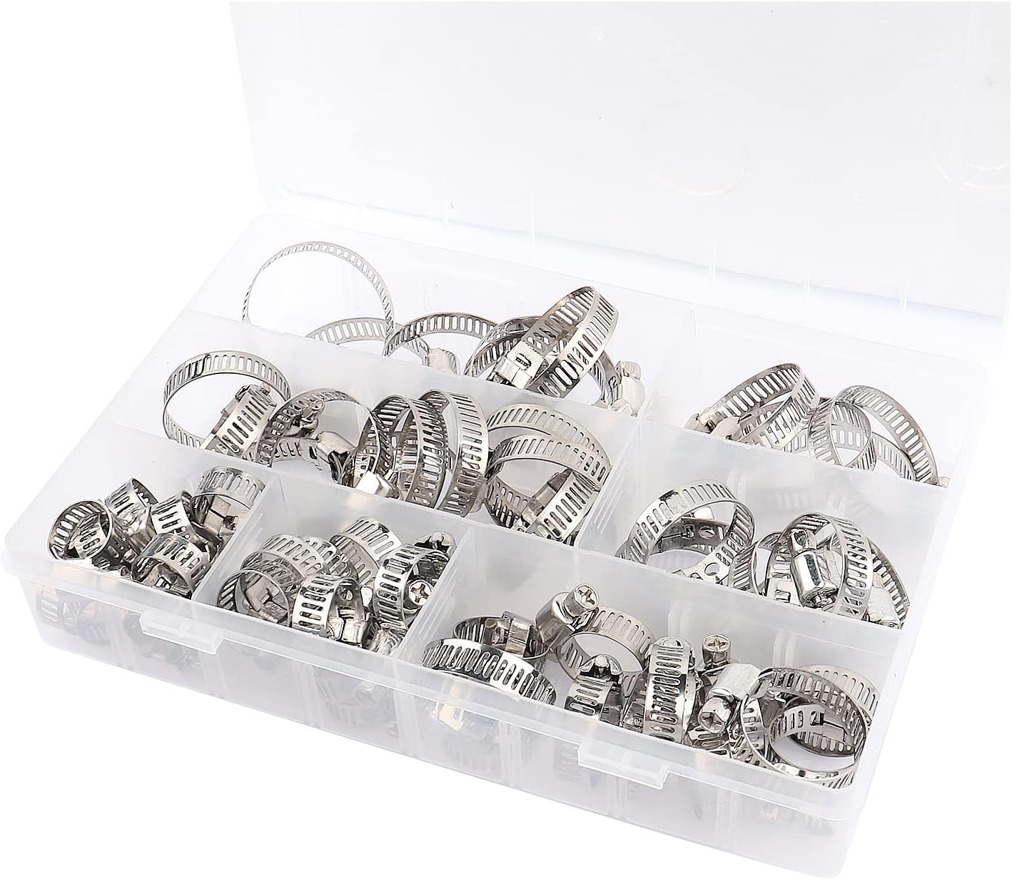 Amazon.com: 60PCS Adjustable Hose Clamps Kit,1/4 to 1-1/2Inch (6-38mm) Worm Gear Hose Clamps ...