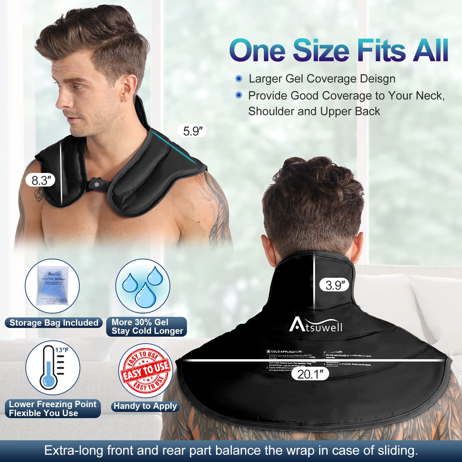 Snapklik.com : Neck Shoulder Ice Pack, Reusable Gel Ice Pack For Neck ...
