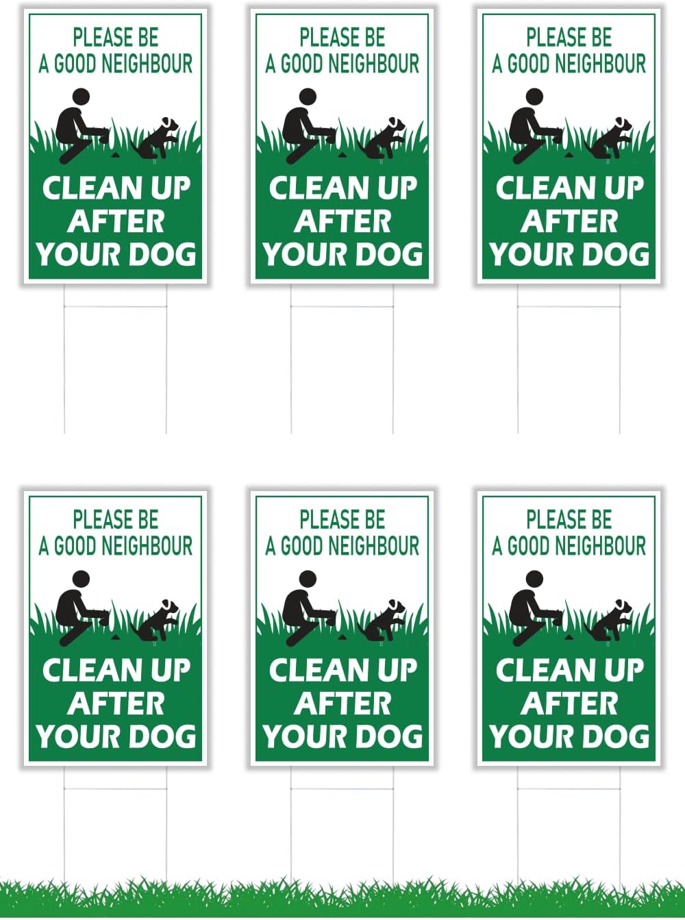 Amazon.com : 6 Pack 12х8 inch Sign Clean Up After Your Dog with Metal H ...