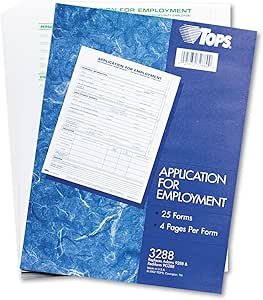 Amazon.com : Tops 3288 Employment Application Forms, 11-Inch x17-Inch ...