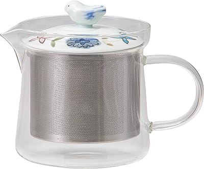 Amazon.com: IBILI 40 Oz India Red Floral Cast Iron Teapot, Stainless ...