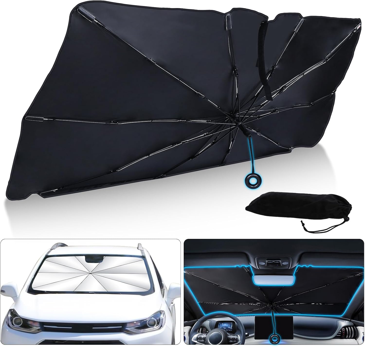 Amazon.com: ZATOOTO Windshield Sun Shade Umbrella, Highly Reflective ...
