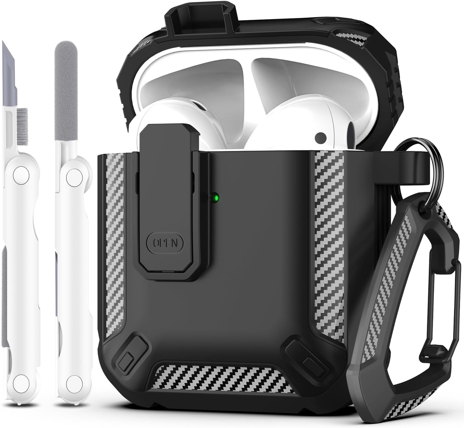 RFUNGUANGO AirPods 2nd Generation Case Cover with Cleaner Kit, Military ...