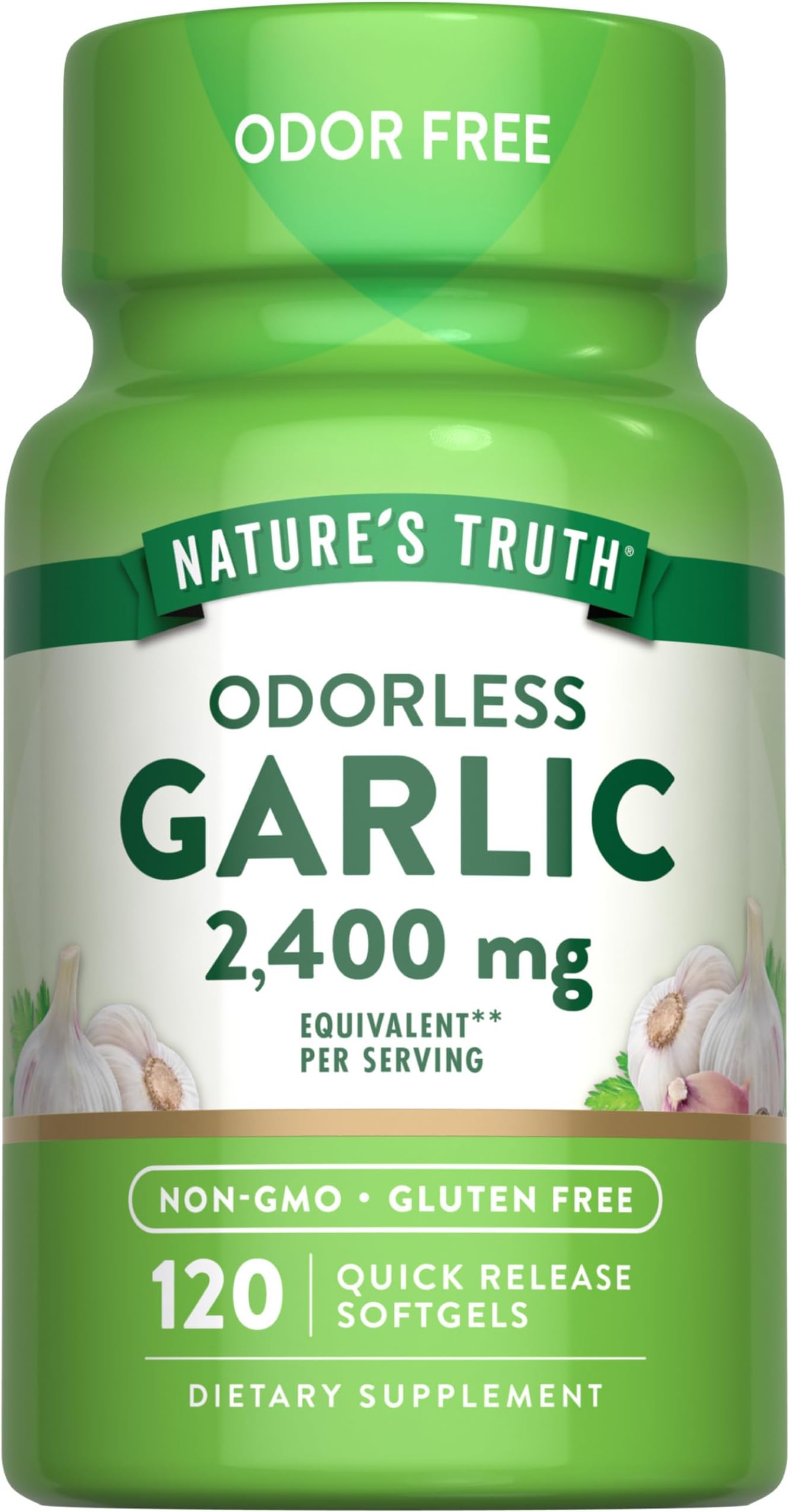 Amazon.com: Nature's Truth Odorless Garlic 2400 mg | 120 Softgels ...
