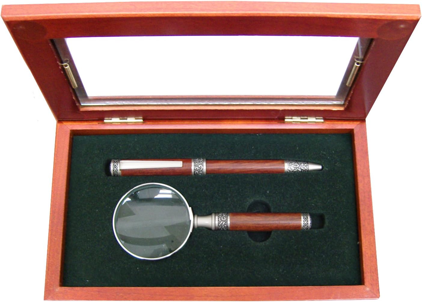 Amazon.com : Antique Design Ballpoint Pen and Magnifier Desk Set, Comes ...