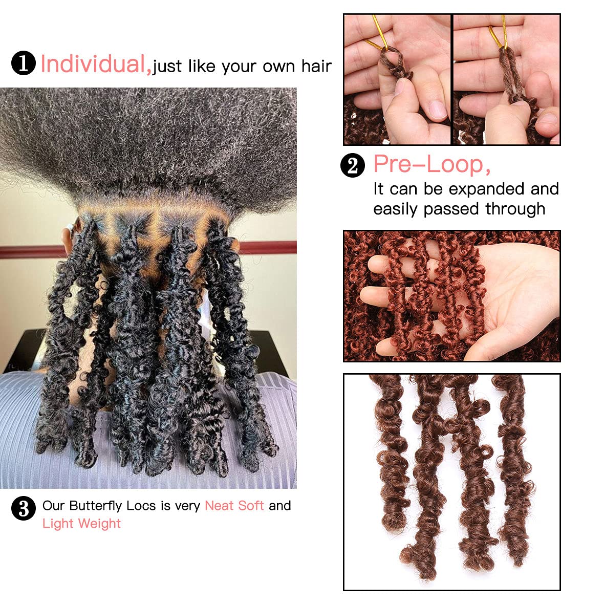 Snapklik.com : ZRQ Butterfly Locs Crochet Hair 12 Inch Pre Twisted 2 ...
