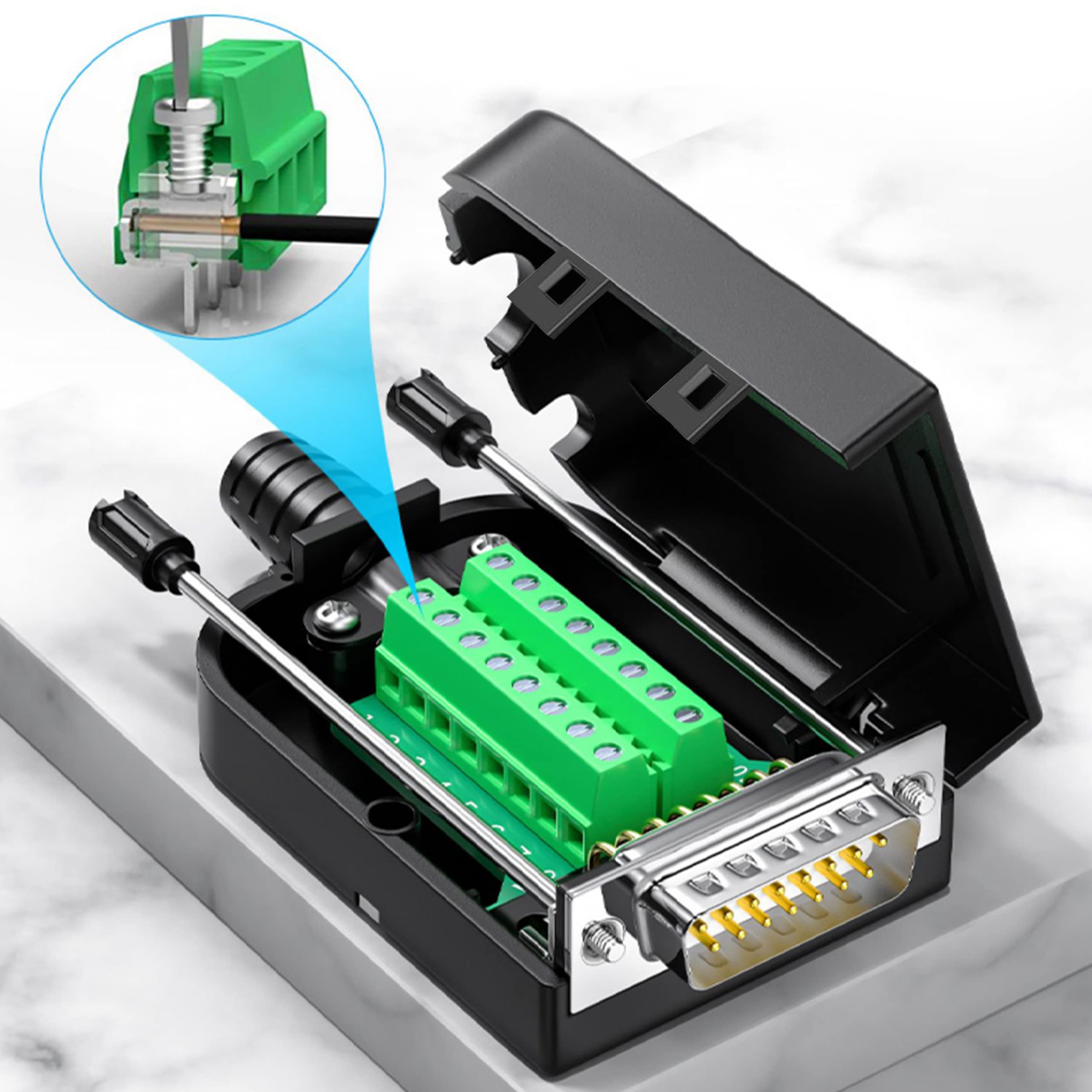 Db15 Backshell Connectors 2-Pack DB15 - Male/Female Solderless Adapter ...