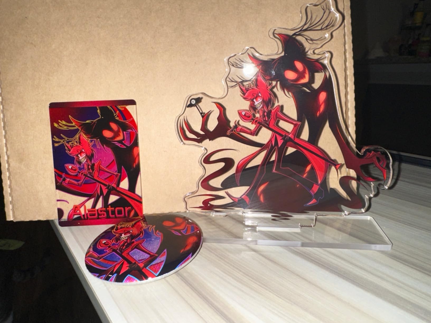 Amazon.com: Momikhe Alastor Acrylic Figure Stand Anime Hazbin Hotel ...