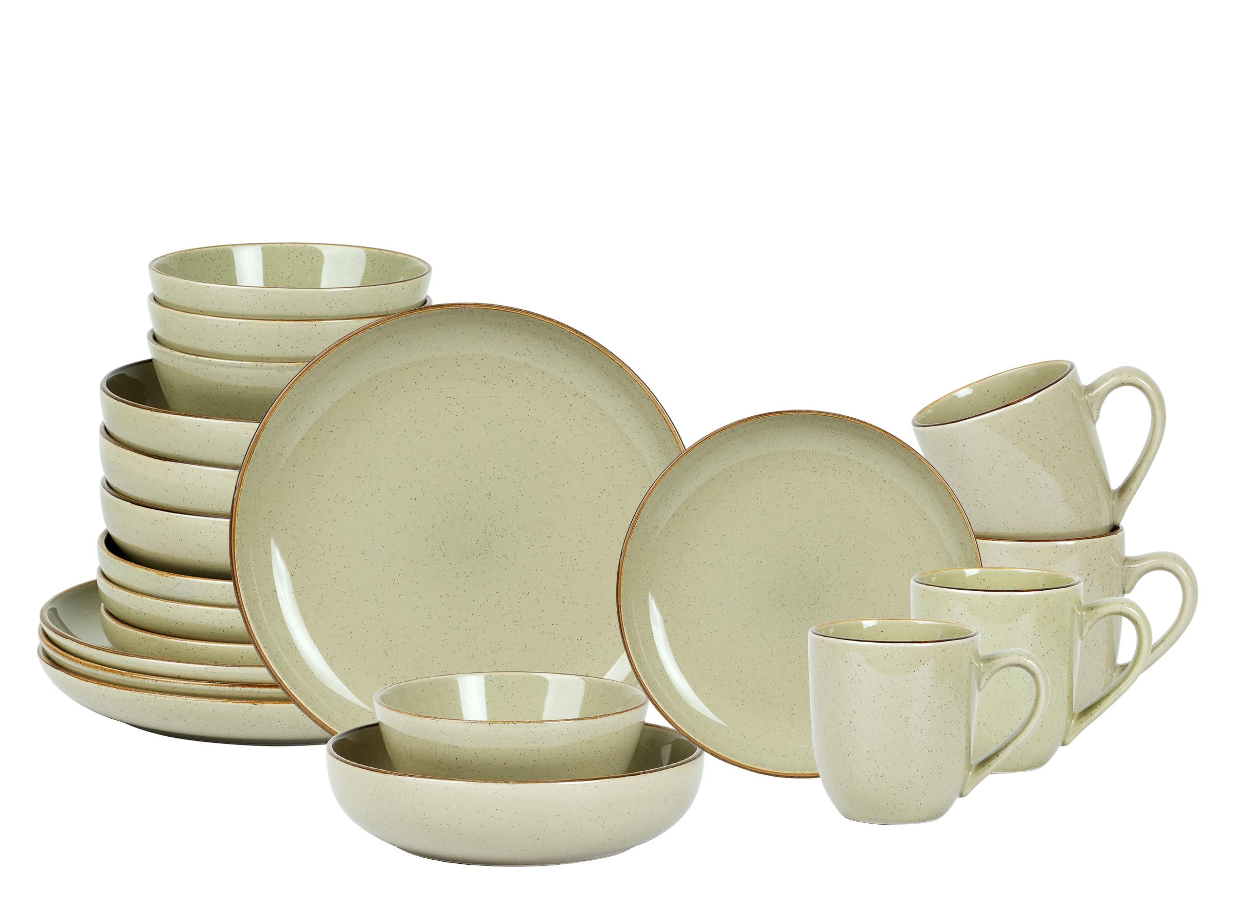 Amazon.com | Home VSS, Eur-Nordic Shape Raising Rim 20pc Dinnerware Set ...