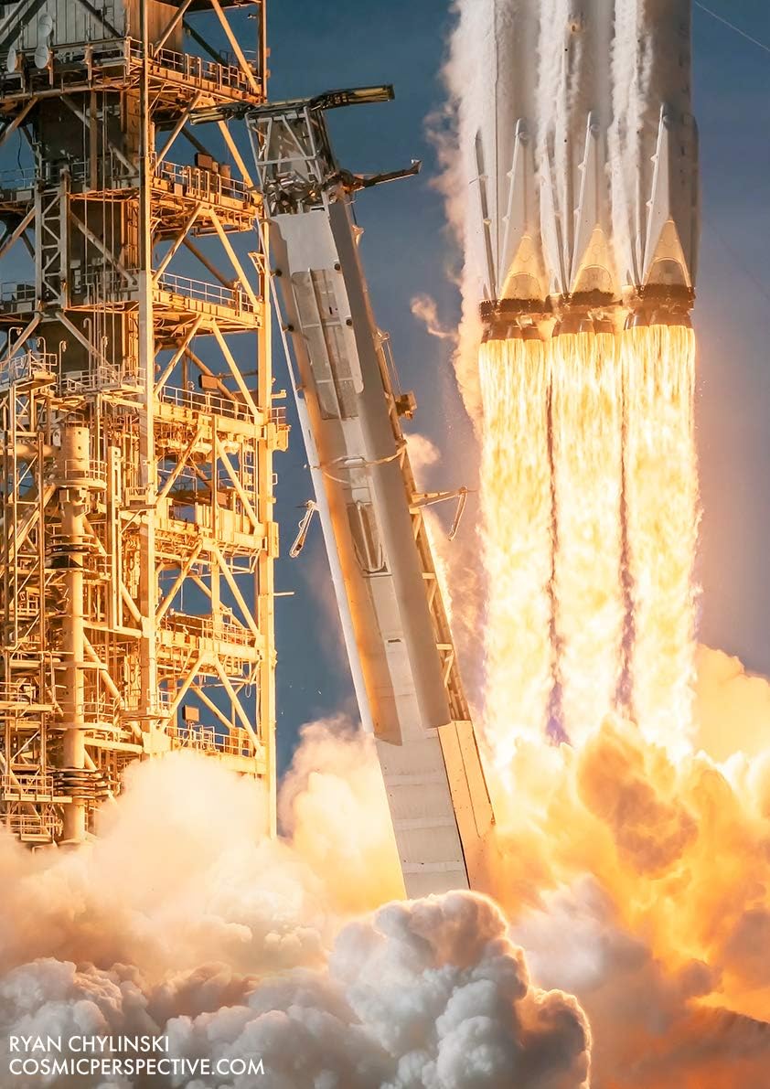 Amazon.com: SpaceX Falcon Heavy Rocket Fire and Fury, 8x10 Dream Ultra ...