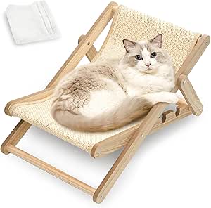 Sisal Cat Lounge - Natural Wooden Cat Chair, No Assembly Required, 3 ...