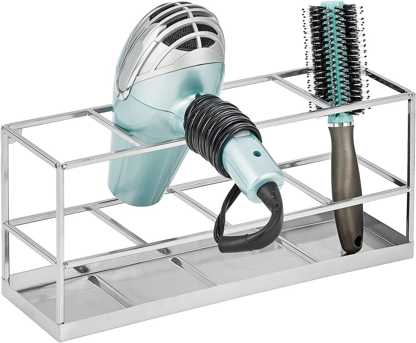 Amazon.com: mDesign Steel Bathroom Wall Mounted Hair Tool Storage ...