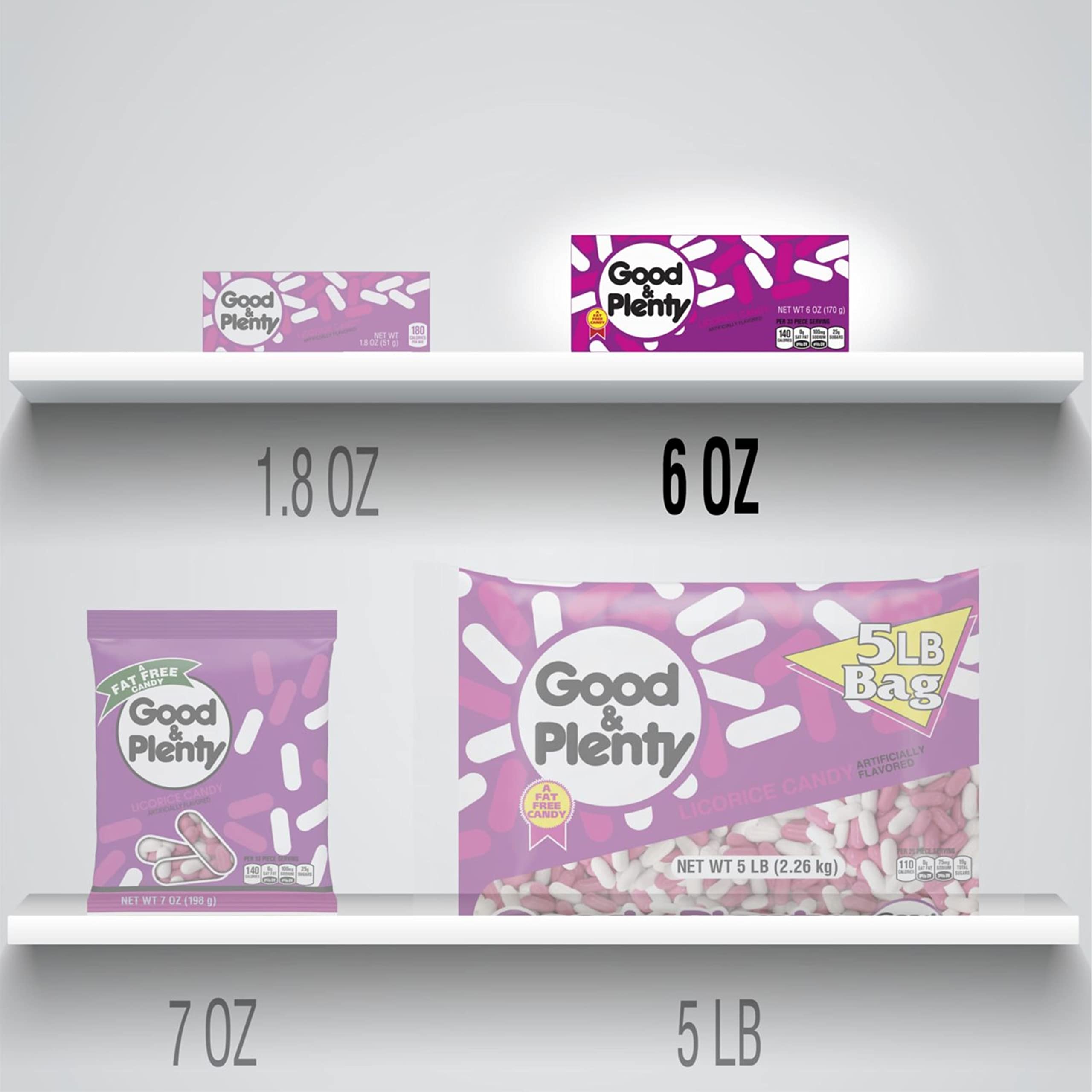 Buy GOOD & PLENTY Licorice Candy, Fat Free, Movie Candy, 6 oz Box ...