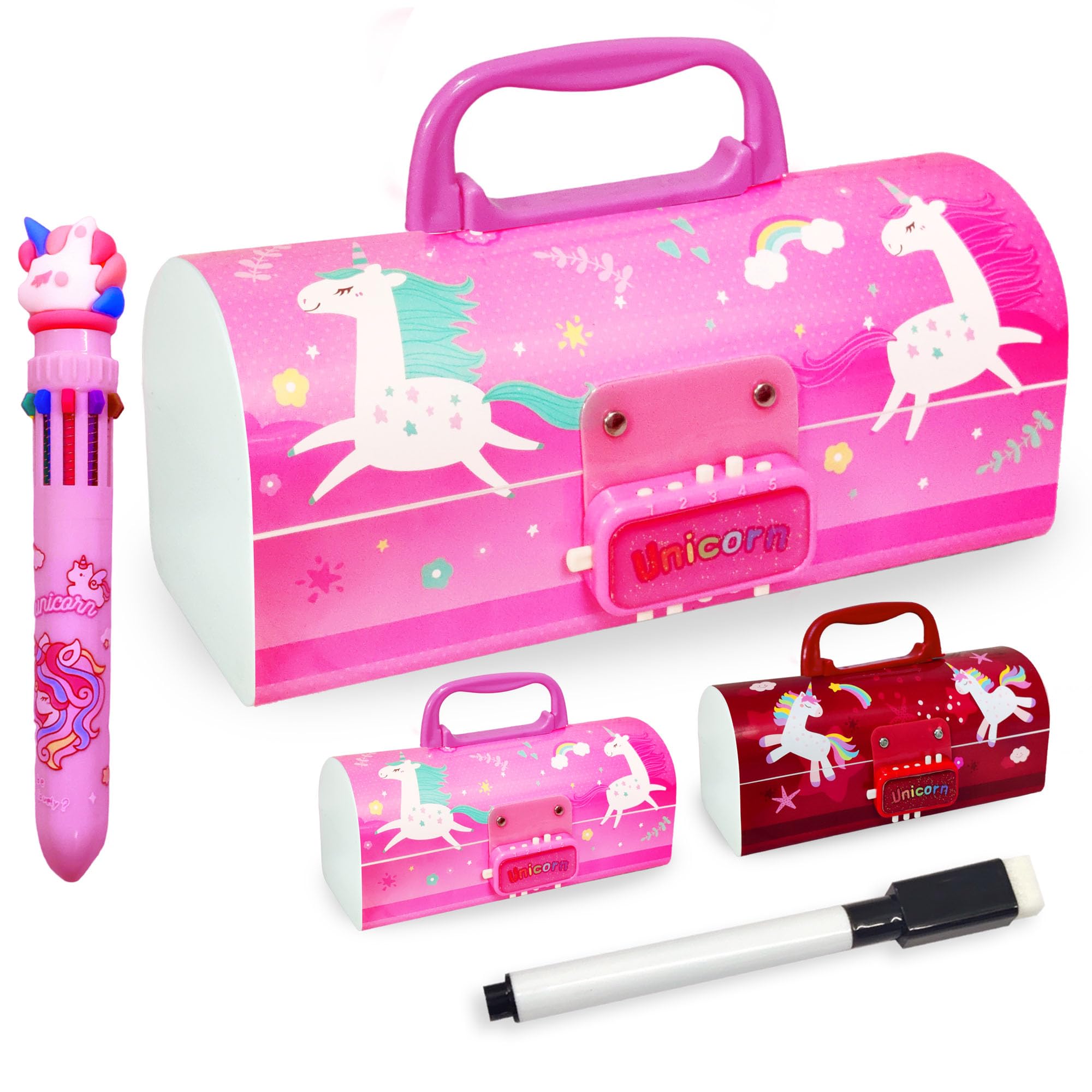 FunBlast Kids Pen & Pencil Box Suitcase Style Password Lock Pencil Case ...