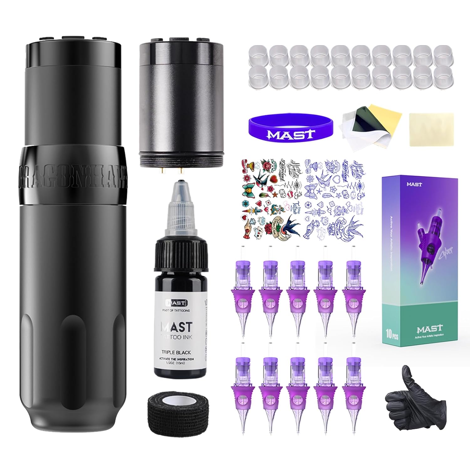 Amazon.com: Mast Tattoo Gun Wireless Kit Rotary Tattoo Pen Machine ...